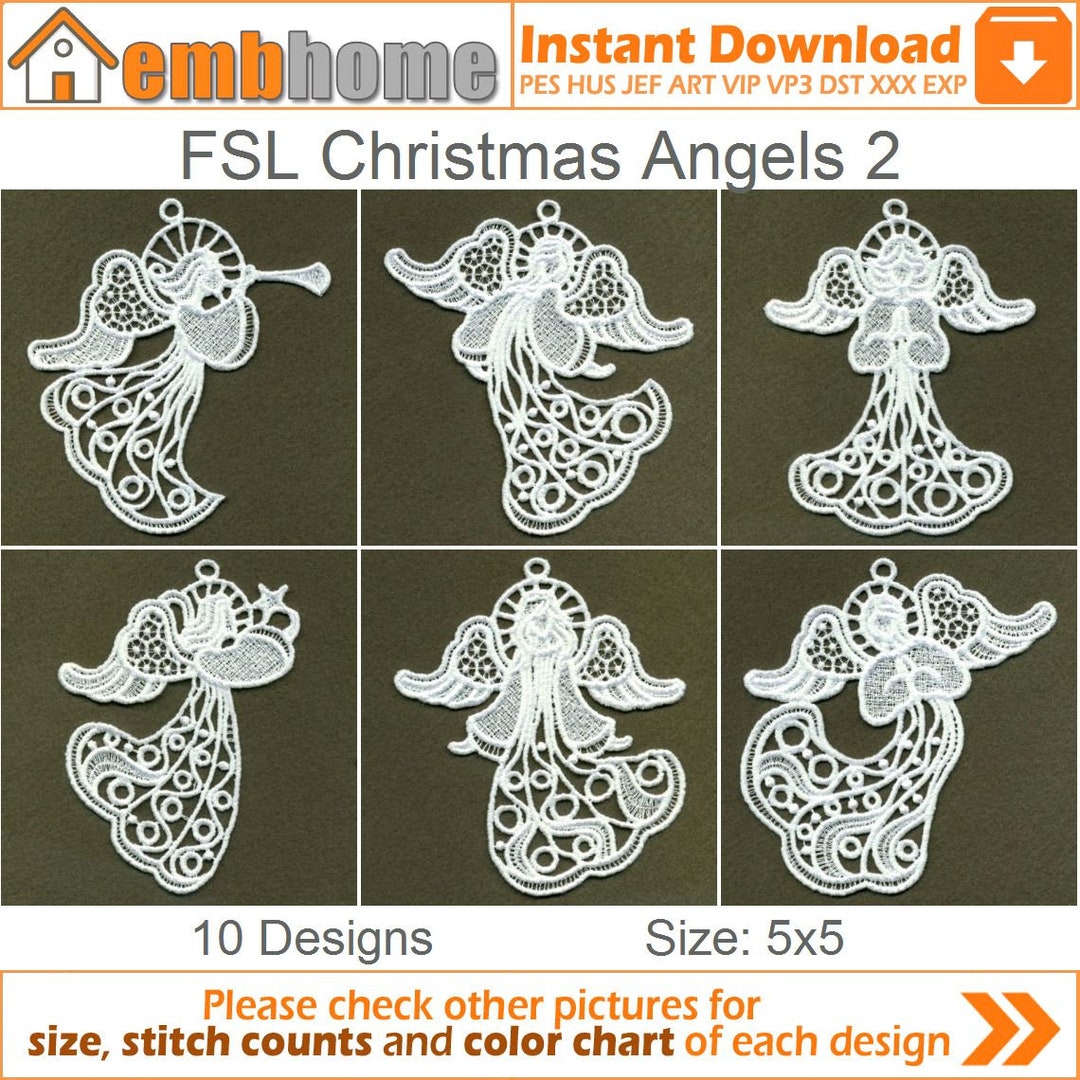 FSL Christmas Angels Free Standing Lace Machine Embroidery Designs ...