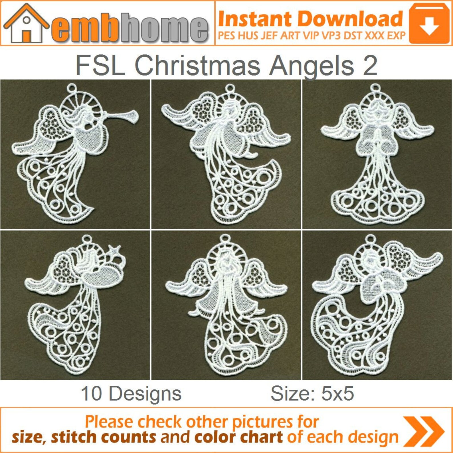 FSL Christmas Angels Free Standing Lace Machine Embroidery Designs ...