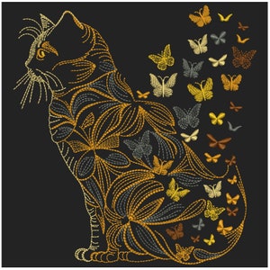 Cats in Abstract Machine Embroidery Designs Instant Download 6x6 7x7 ...