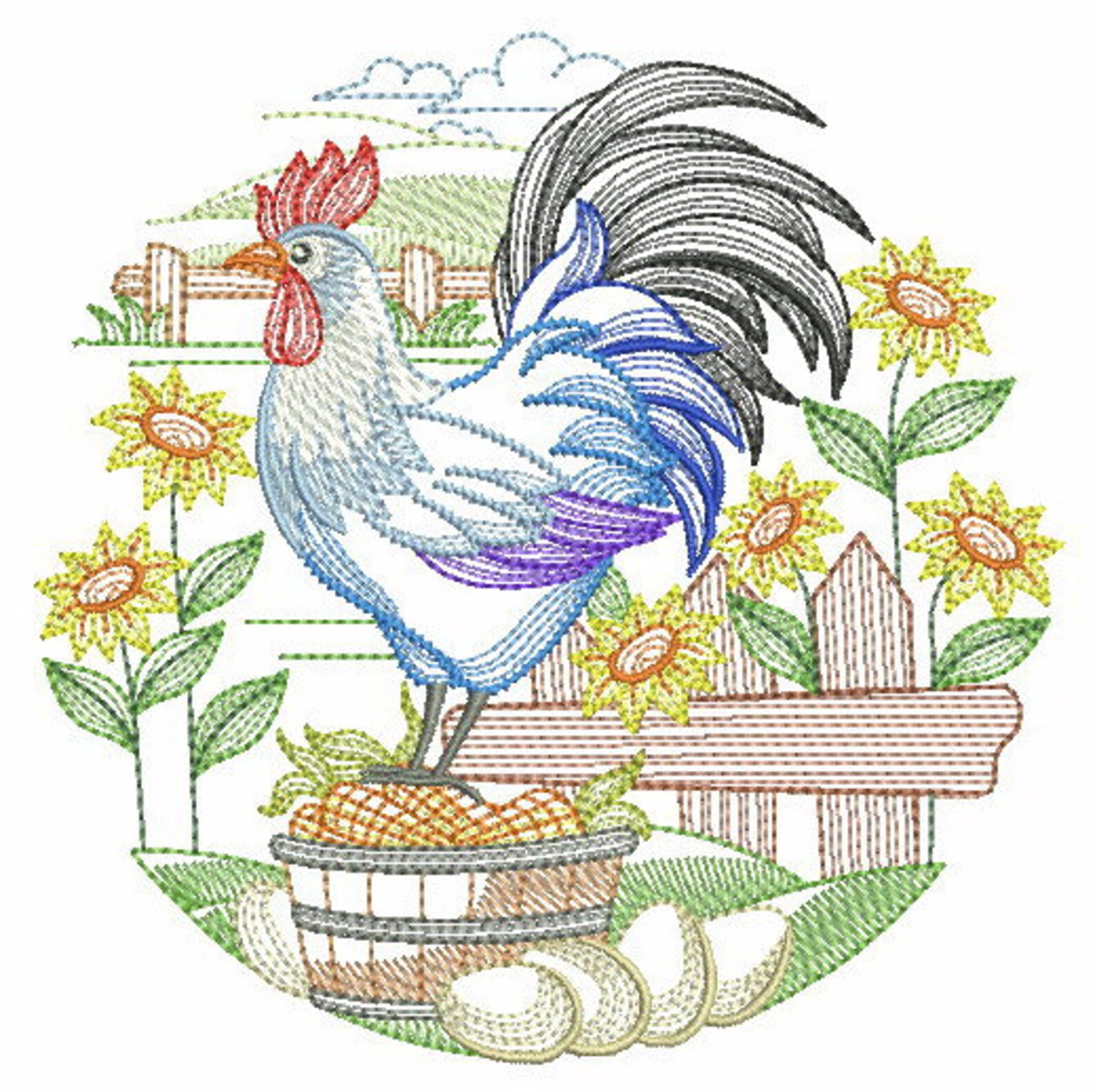 Chickens Machine Embroidery Designs Pack Instant Download 5x5 6x6 8x8 ...