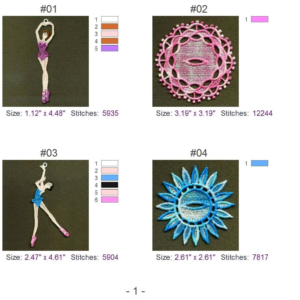 3D FSL Ballerina Free Standing Lace Machine Embroidery Designs Instant ...