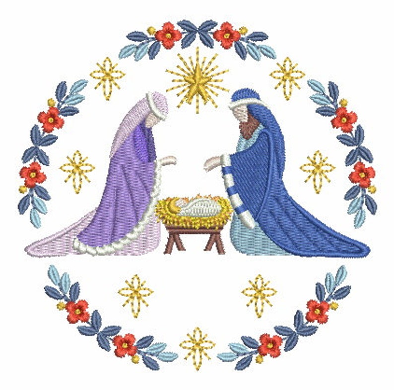 Nativity Machine Embroidery Designs Pack Instant Download 4x4 5x5 Hoop ...