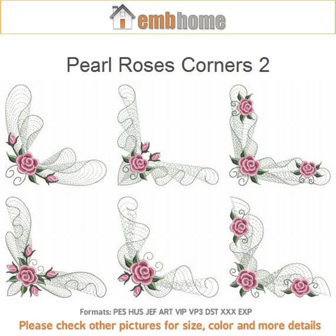 Pearl Roses Corners Heirloom Quilt Holiday Machine Embroidery Designs ...