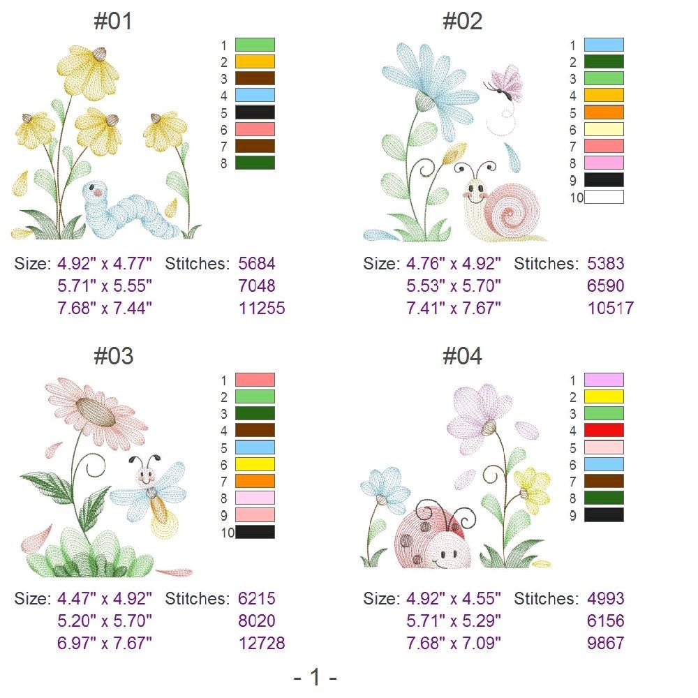 Rippled Spring Time Machine Embroidery Designs Pack Instant Download ...