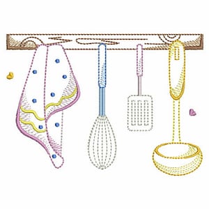 Vintage Kitchen Machine Embroidery Designs Instant Download 4x4 5x5 6x6 ...