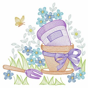 Garden Scene Machine Embroidery Designs Pack Instant Download 5x5 6x6 ...