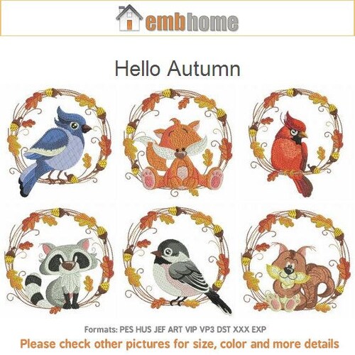 Naturally Autumn Machine Embroidery Designs Instant Download - Etsy