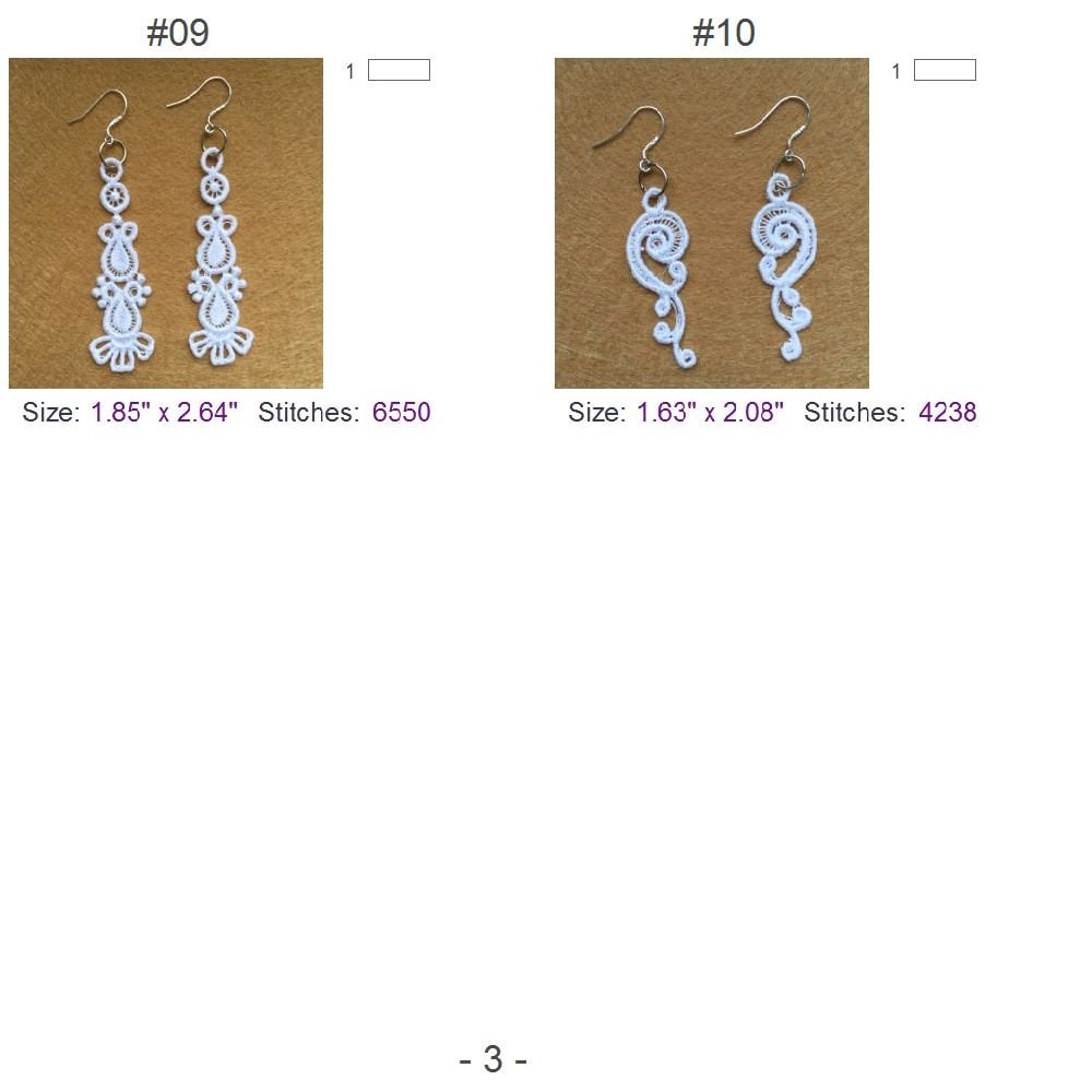 FSL Delicate Earrings Free Standing Lace Machine Embroidery Designs ...