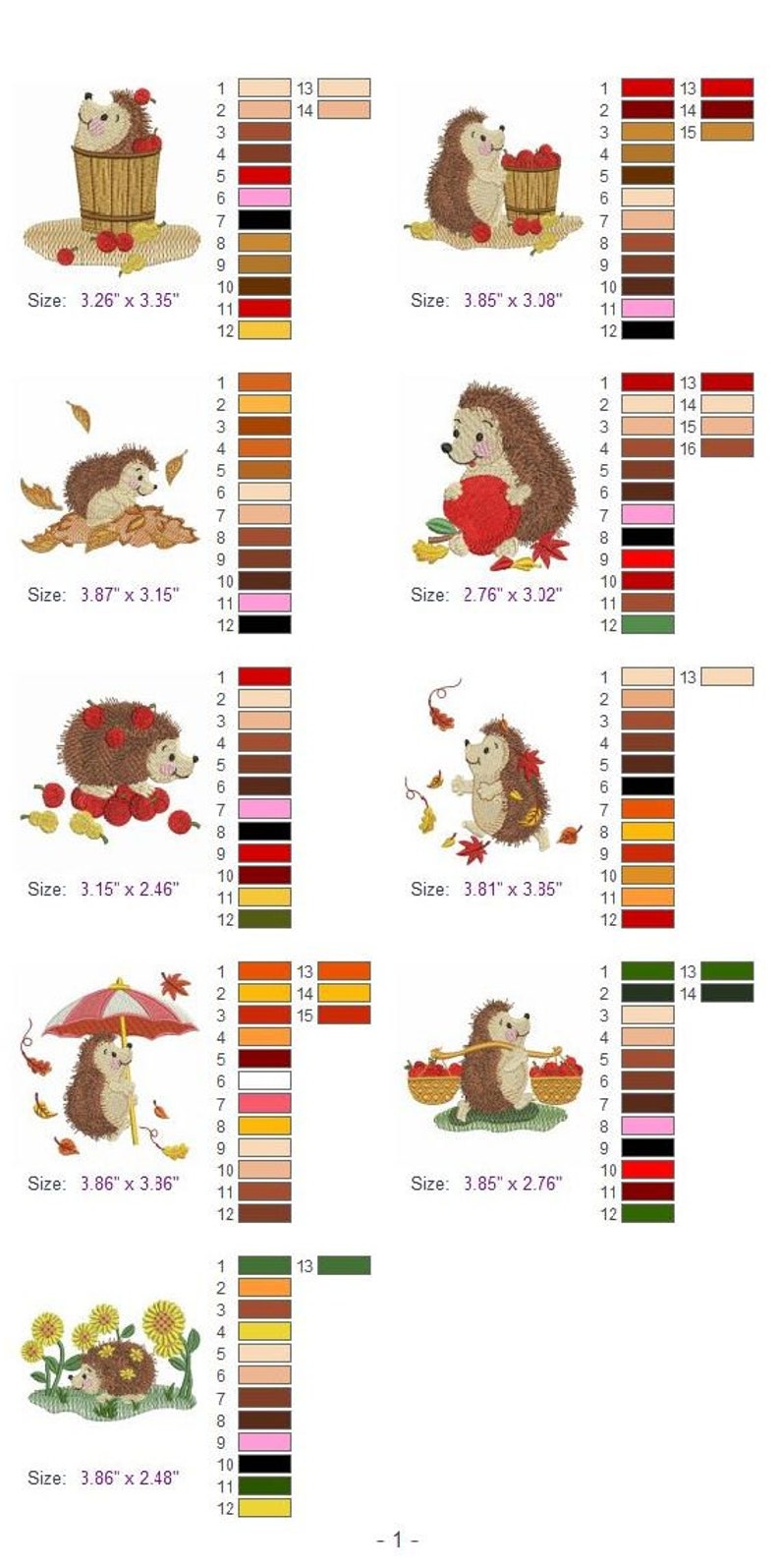 Adorable Hedgehog Cute Animals Pack Machine Embroidery Designs - Etsy