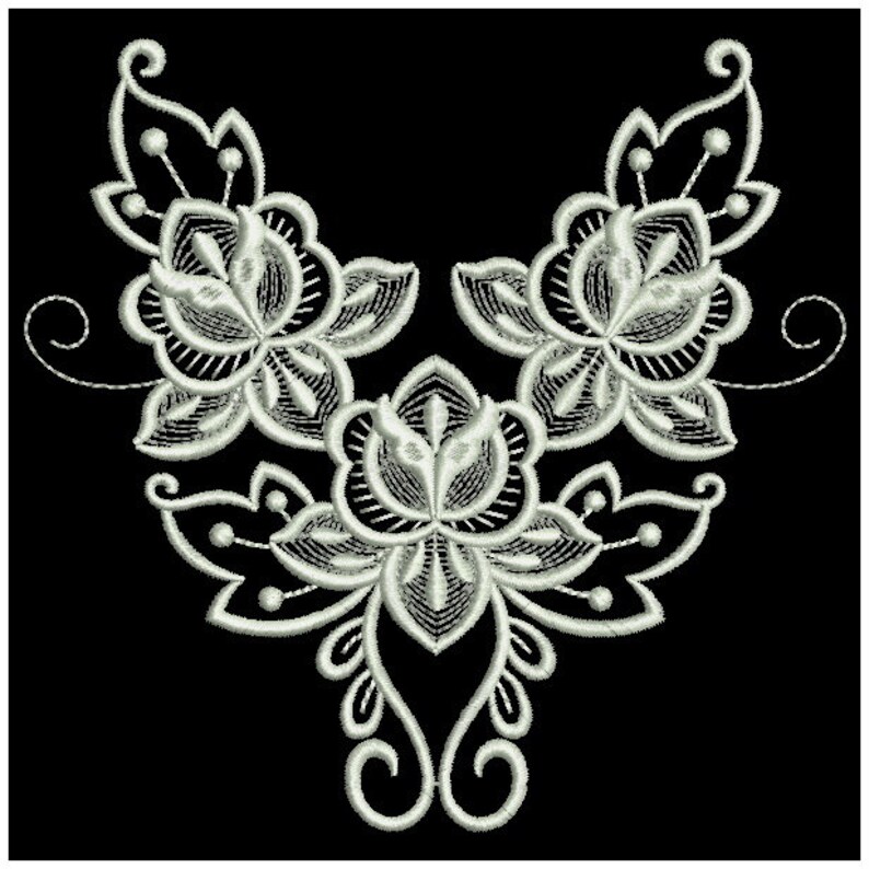 White Work Elegance Machine Embroidery Designs Instant - Etsy