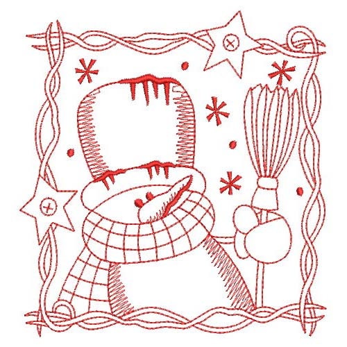 Redwork Let It Snow Snowman Winter Seasons Quilt Machine - Etsy