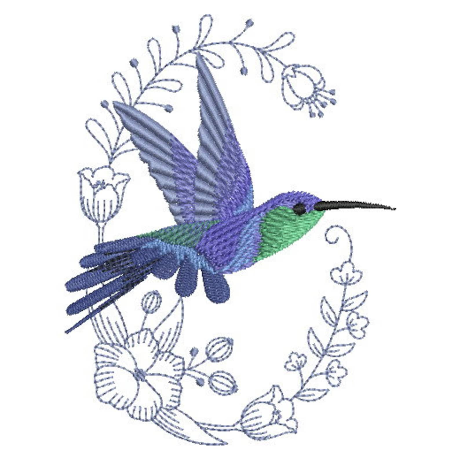 Decorative Hummingbirds Machine Embroidery Designs Instant Download 4x4 ...