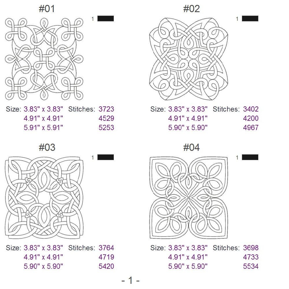 Celtic Quilt Block Machine Embroidery Designs Instant Download 4x4 5x5 ...