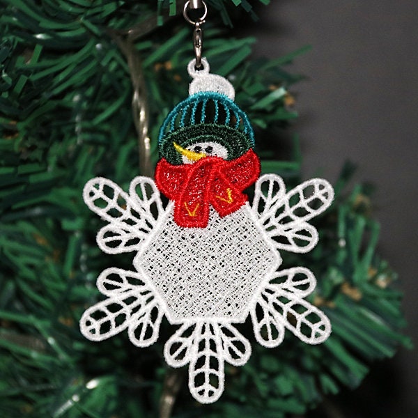 FSL Snowflake Snowman Free Standing Lace Machine Embroidery - Etsy