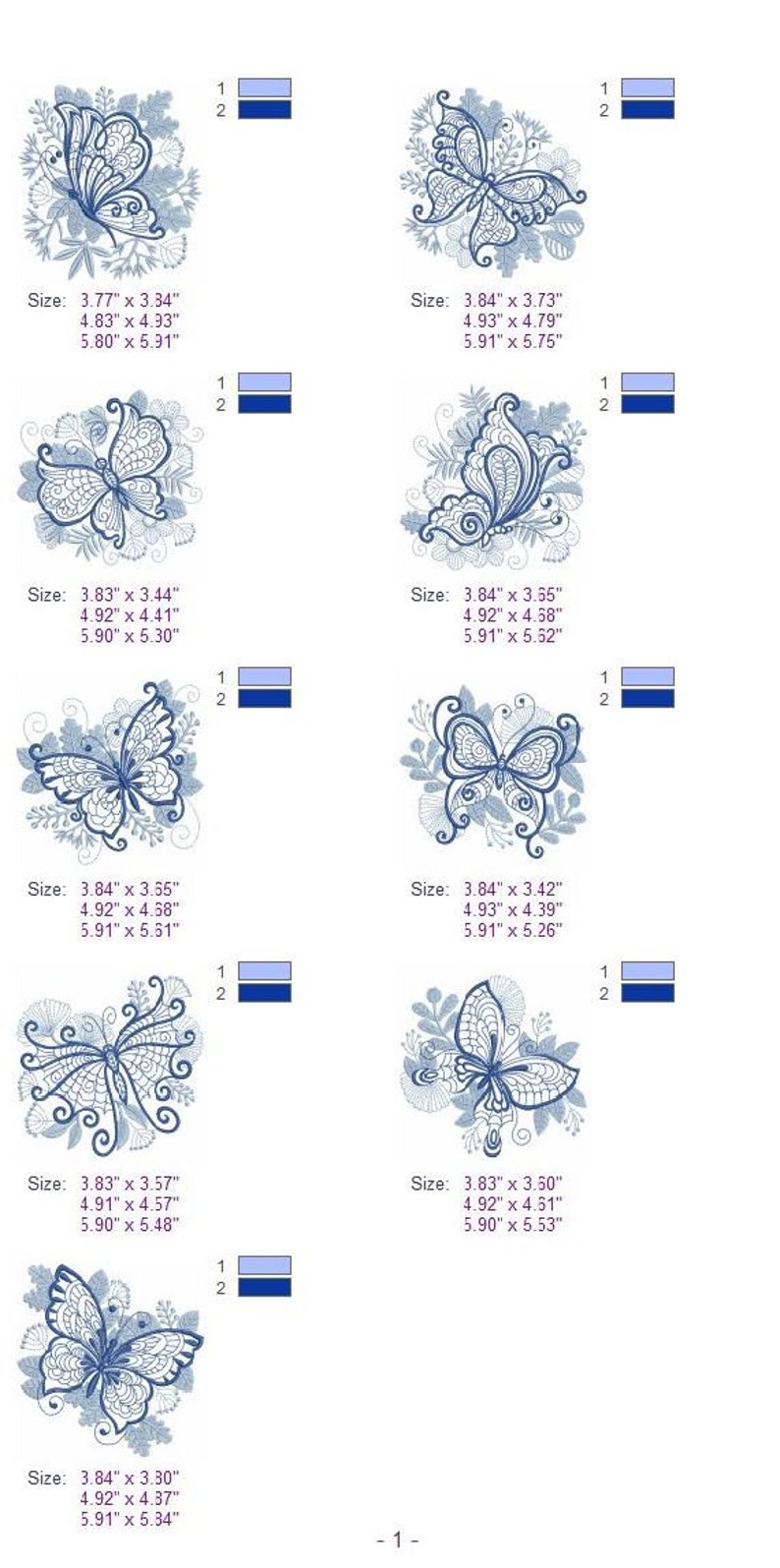 Bluework Butterfly Scene Machine Embroidery Designs Instant - Etsy