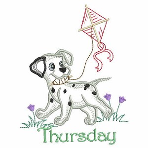 Days of the Week Dalmatian Machine Embroidery Designs Pack Instant ...