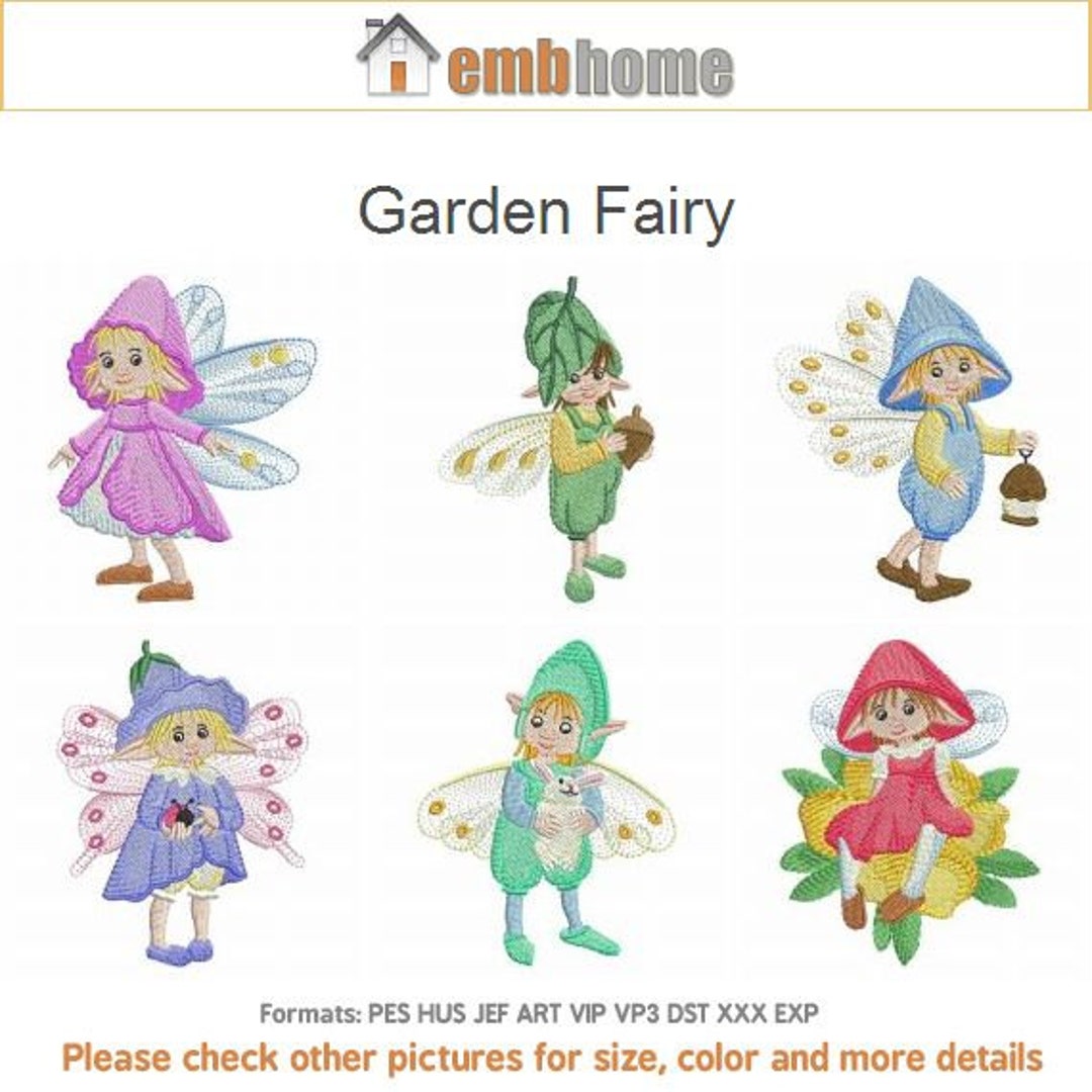 Garden Fairy Machine Embroidery Designs Pack Instant Download - Etsy