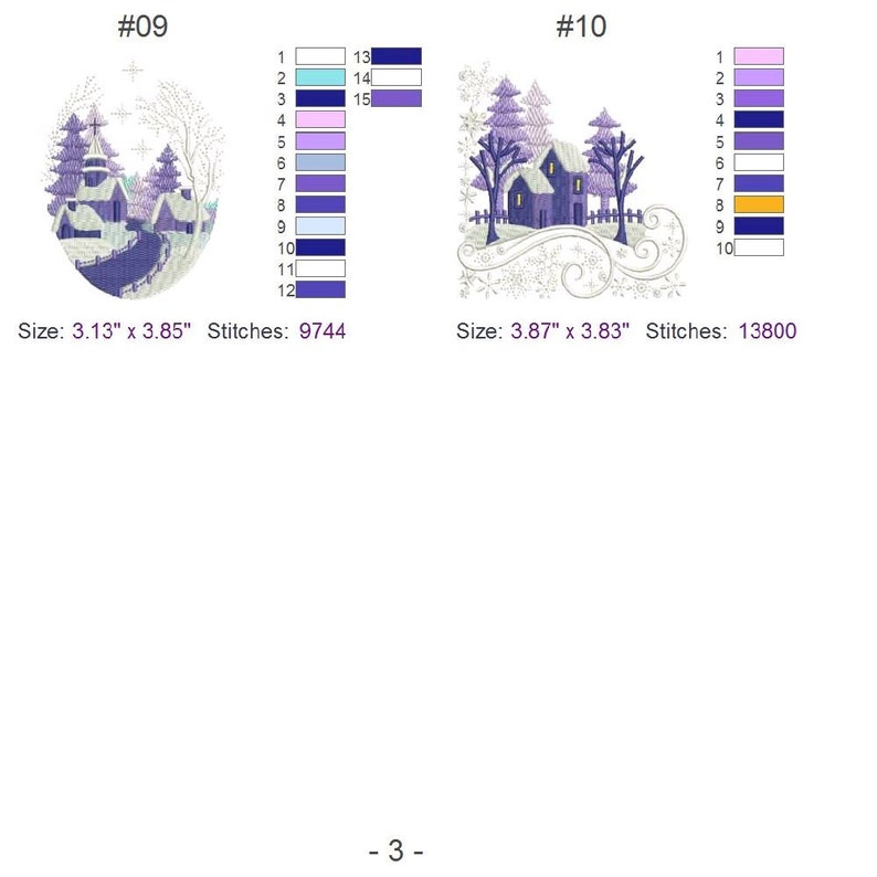 Winter Scenery Machine Embroidery Designs Pack Instant - Etsy