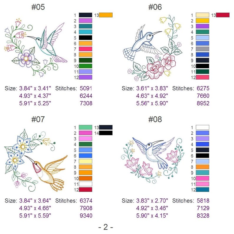 Vintage Hummingbirds Machine Embroidery Designs Instant - Etsy