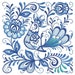 Delft Blue Floral Birds Machine Embroidery Designs Pack Instant ...