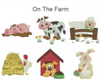 On the Farm Cute Animal Machine Embroidery Designs Instant | Etsy