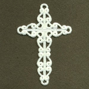FSL Filigree Cross Free Standing Lace Ornaments Machine Embroidery ...