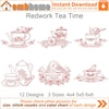 VINTAGE SEWING MACHINE Redwork - Machine Embroidery Design - Etsy
