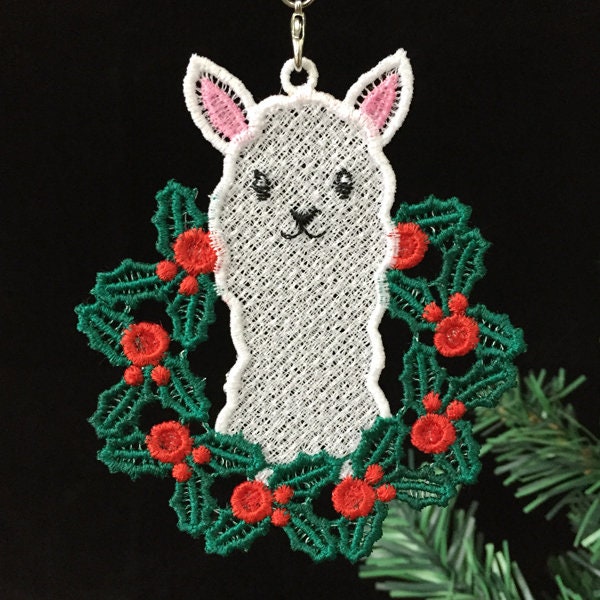 FSL Christmas Llama Free Standing Lace Machine Embroidery - Etsy