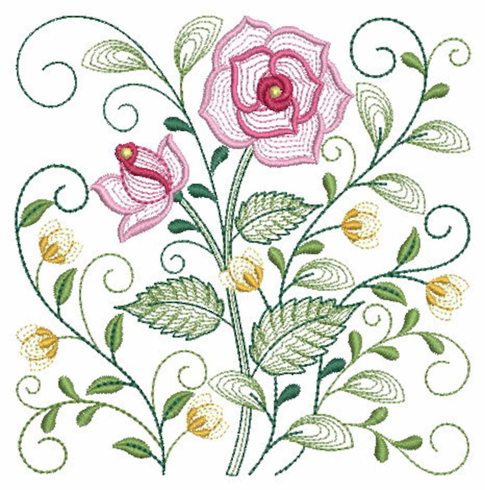 Rippled Floral Fantasy Machine Embroidery Designs Pack Instant Download ...