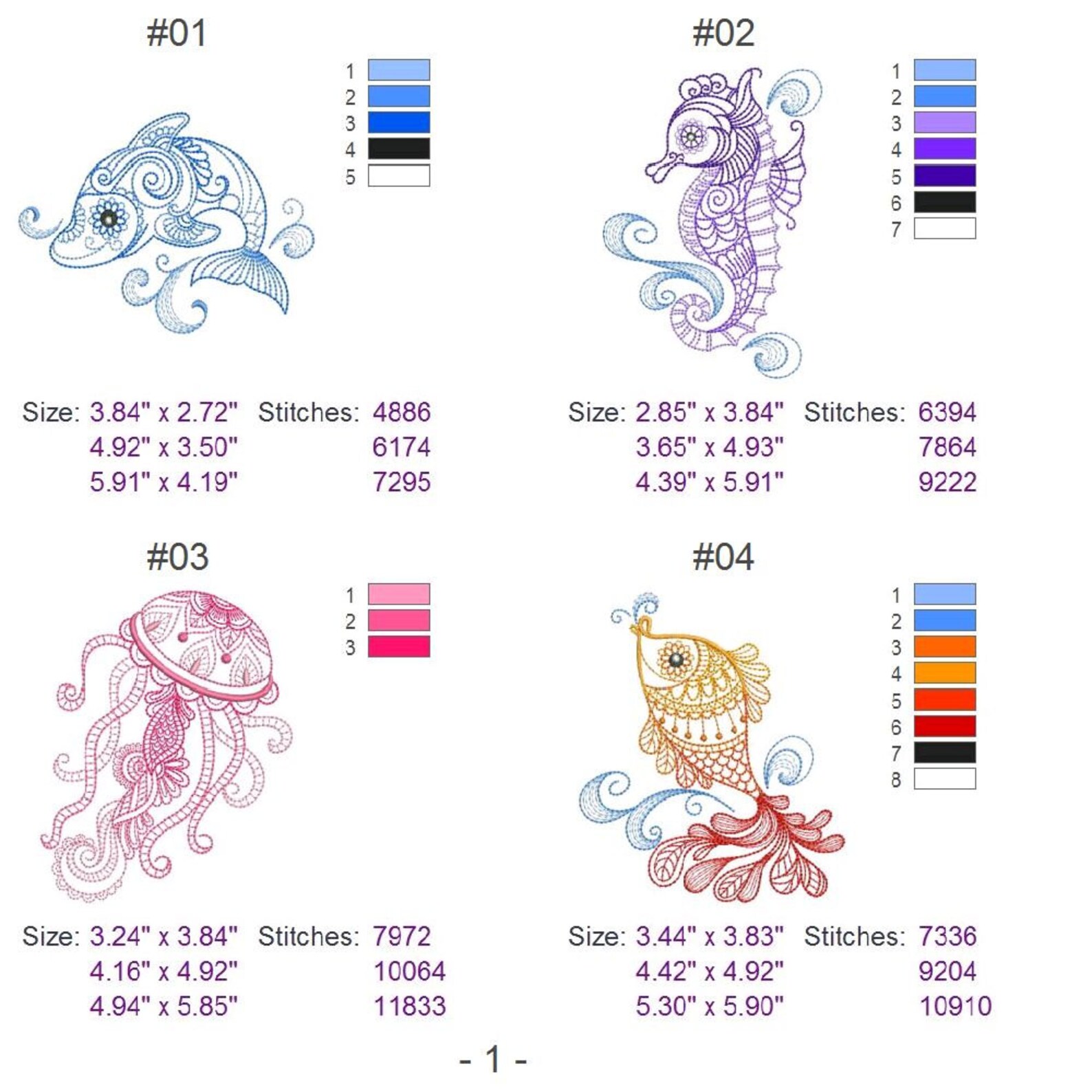 Vintage Sea Life Machine Embroidery Designs Instant Download - Etsy