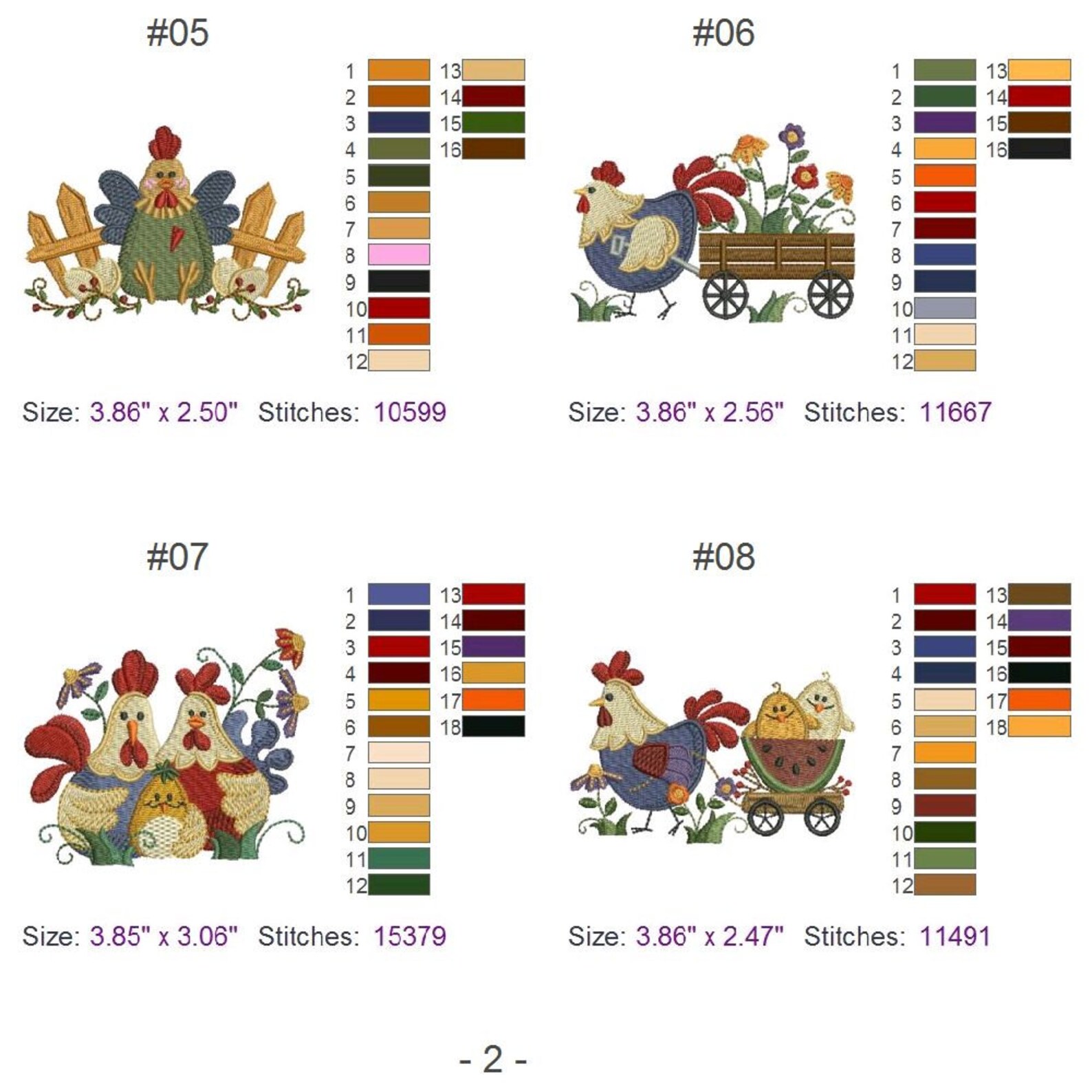 Country Chicken Machine Embroidery Designs Instant Download 4x4 Hoop 12 ...