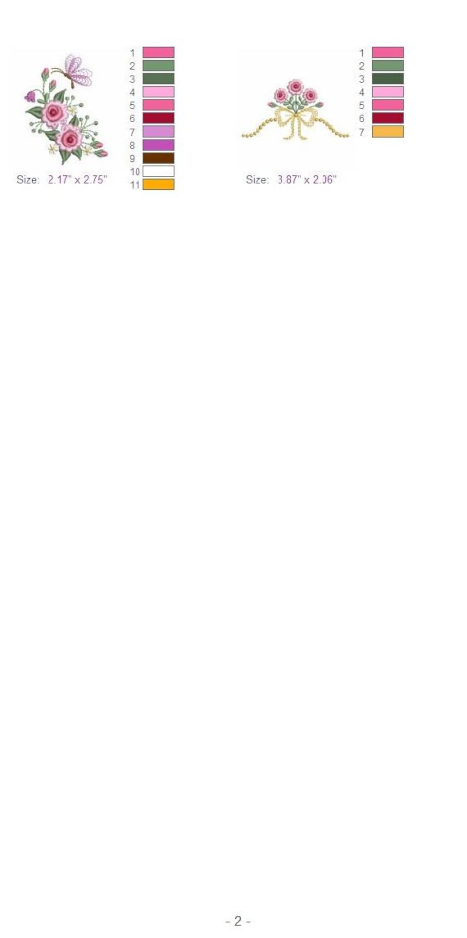 Pearl Roses Floral Machine Embroidery Designs Pack Instant | Etsy