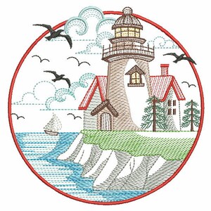 Lighthouses Machine Embroidery Designs Pack Instant Download 4x4 5x5 ...