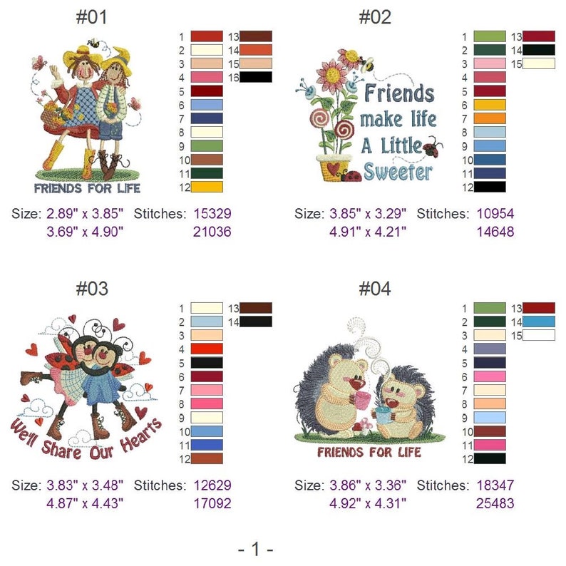 Friends Embroidery Designs Instant Download 4x4 5x5 Hoop 10 - Etsy