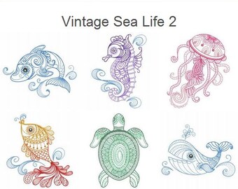 Sea Life Embroidery - Etsy