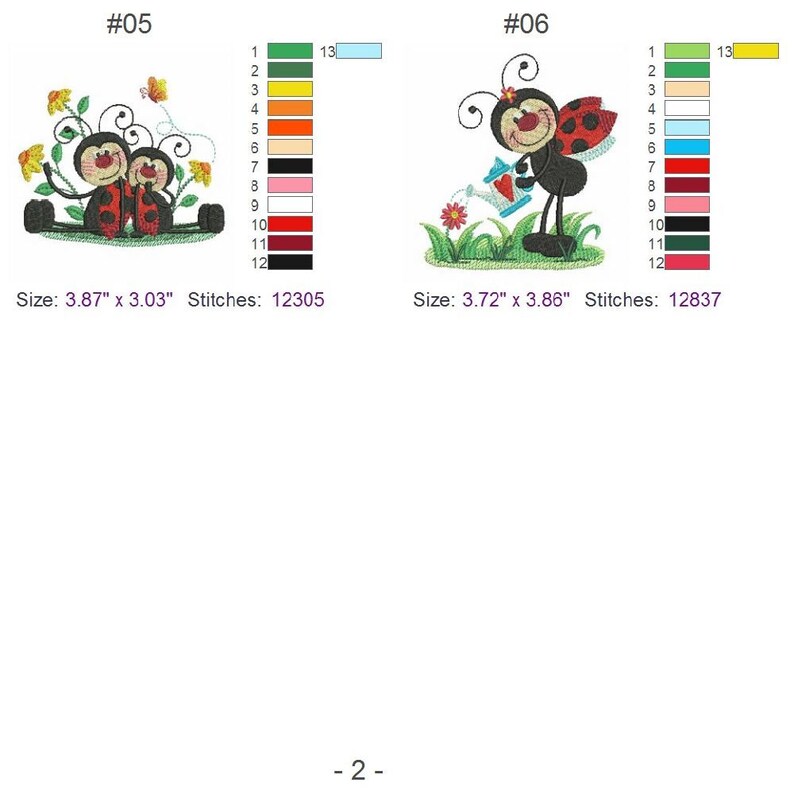 Lively Ladybugs Machine Embroidery Designs Pack Instant Download 4x4 ...