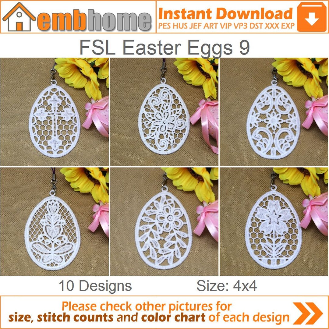 FSL Easter Eggs Free Standing Lace Holiday Hanger Machine Embroidery Designs Instant Download ...