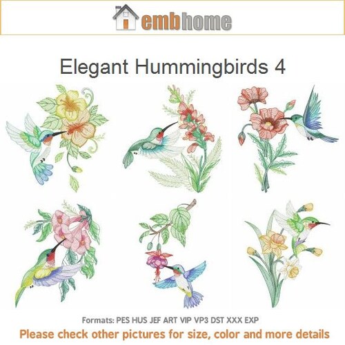 Hummingbirds Machine Embroidery Designs Pack Instant Download - Etsy