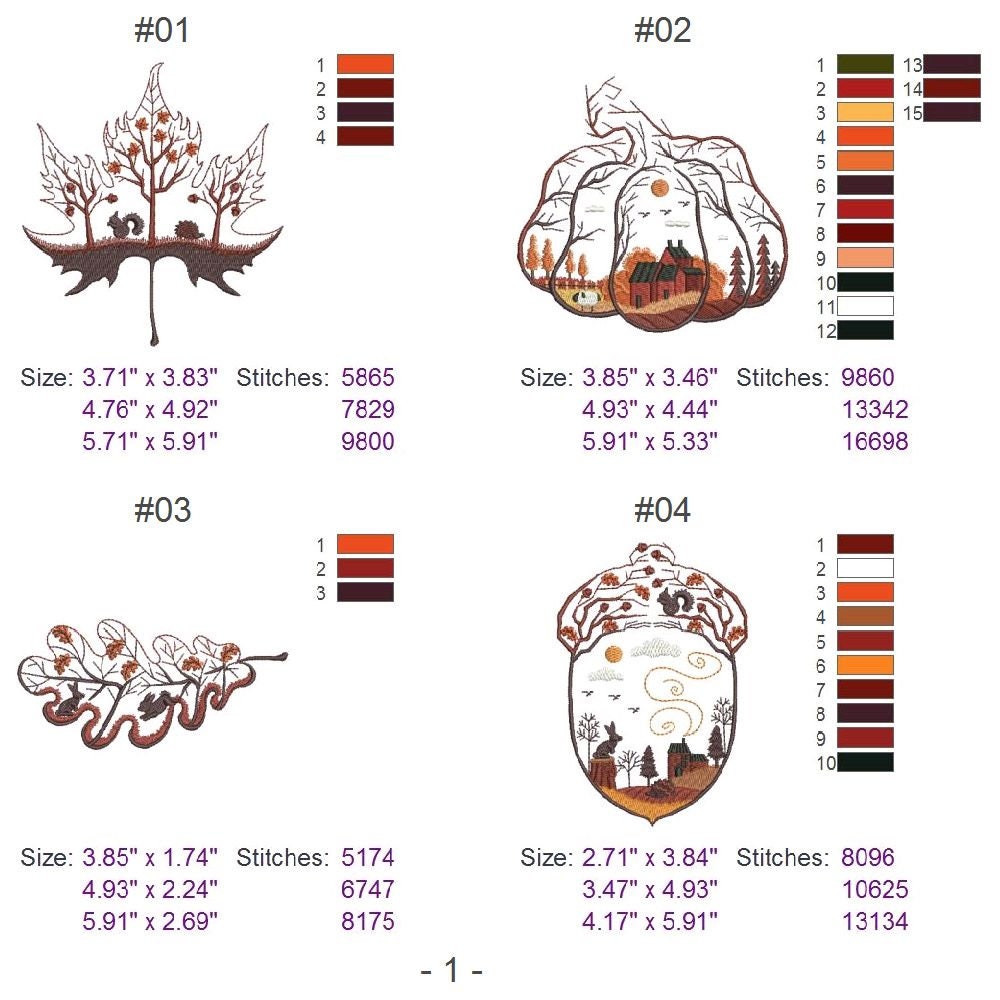 Naturally Autumn Machine Embroidery Designs Instant Download - Etsy