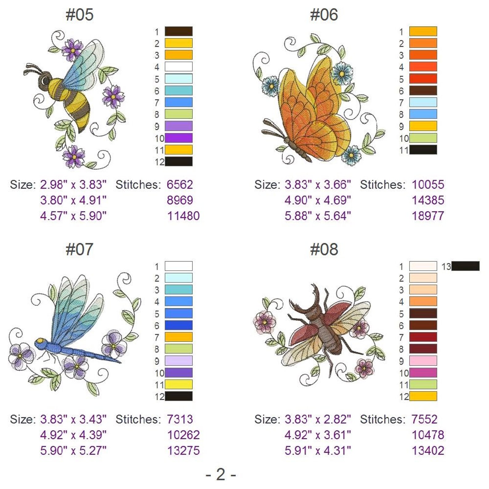 Spring Bugs Machine Embroidery Designs Instant Download 4x4 5x5 6x6 ...