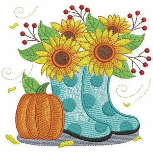 Happy Fall Machine Embroidery Designs Instant Download 4x4 5x5 Hoop 10 ...