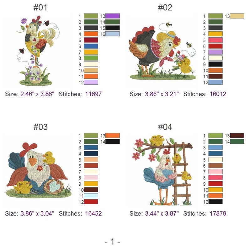 Country Chicken Machine Embroidery Designs Instant Download - Etsy