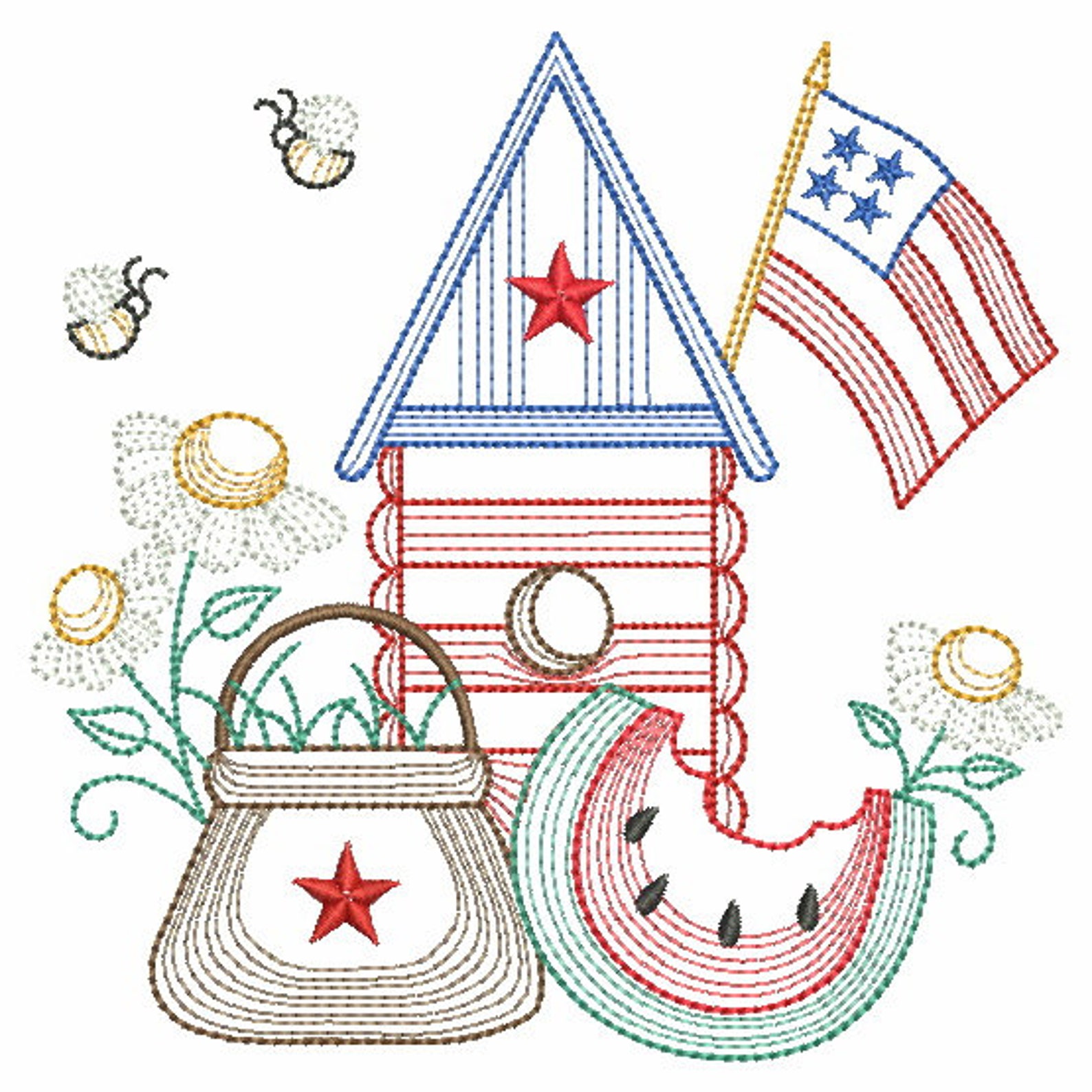 Vintage Patriotic Designs Machine Embroidery Designs Pack Instant ...