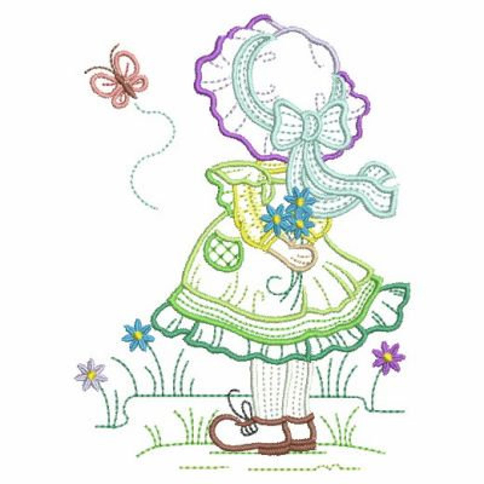 Spring Sunbonnet Sue Embroidery Designs Instant Download 4x4 - Etsy