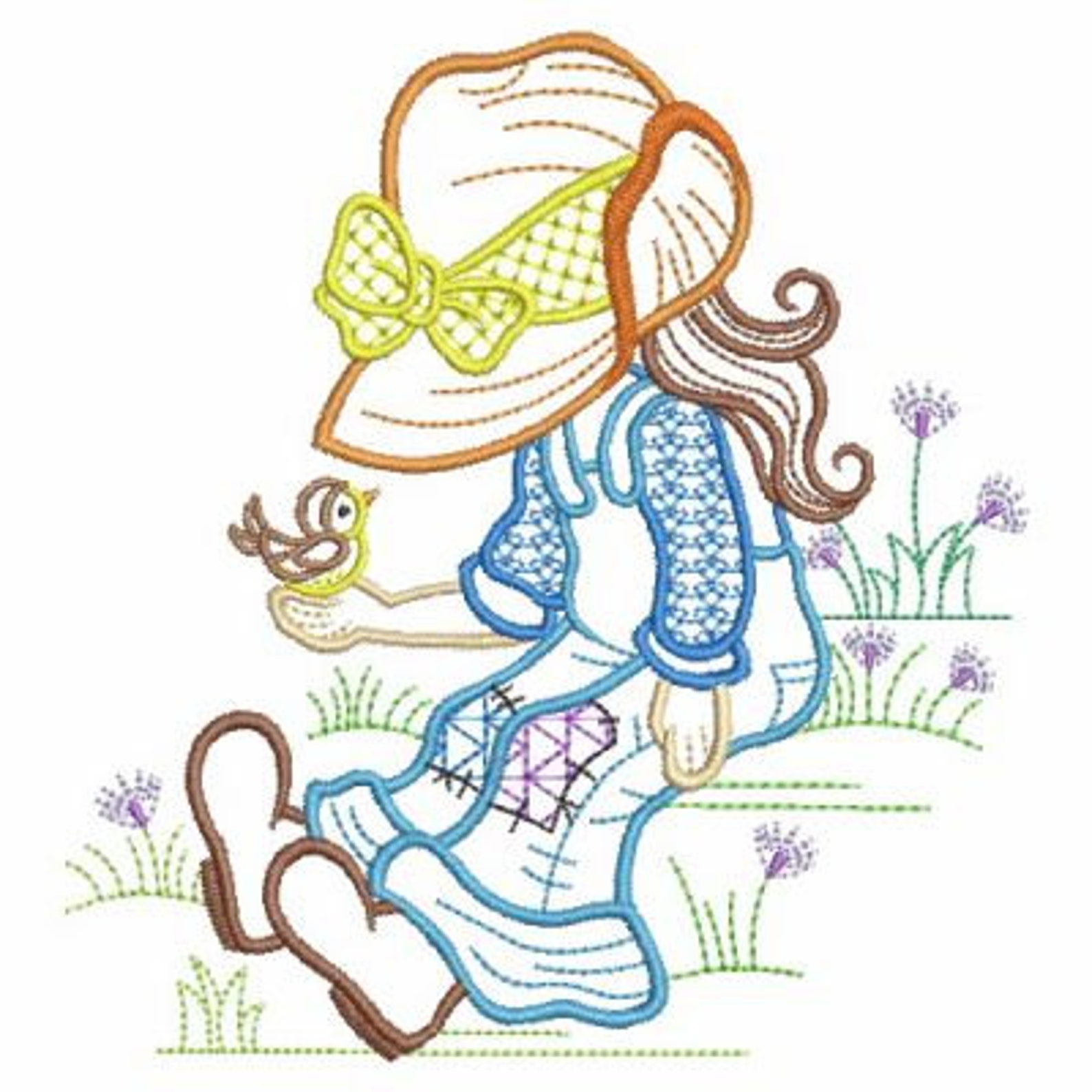 Spring Sunbonnet Sue Embroidery Designs Instant Download 4x4 - Etsy