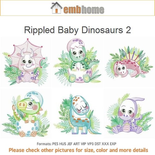 Little Dinosaurs Machine Embroidery Designs Pack Instant | Etsy
