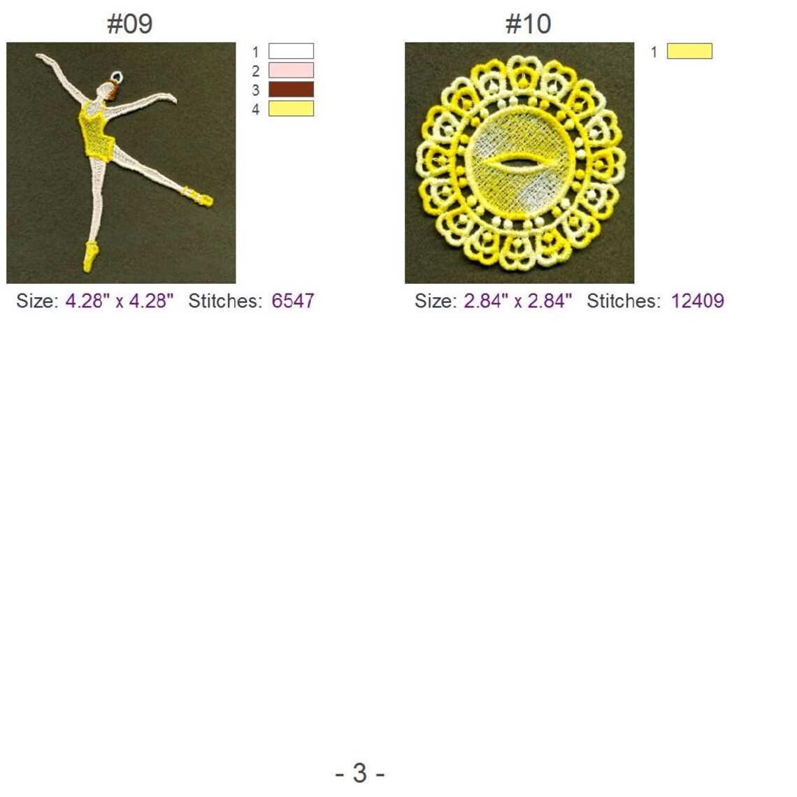 3D FSL Ballerina Free Standing Lace Machine Embroidery Designs Instant ...