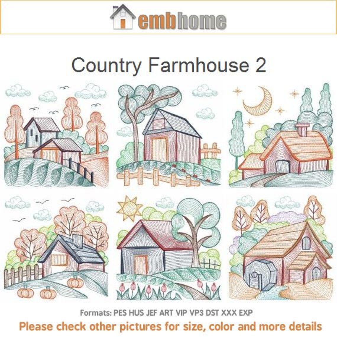 Country Farmhouse Machine Embroidery Designs Instant Download - Etsy