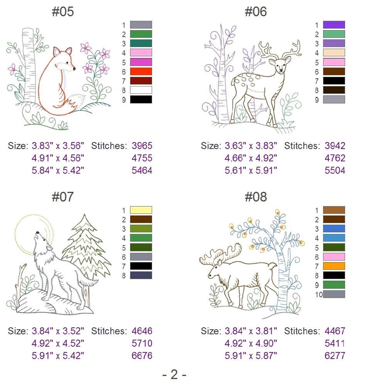 Vintage Forest Animals Machine Embroidery Designs Instant - Etsy