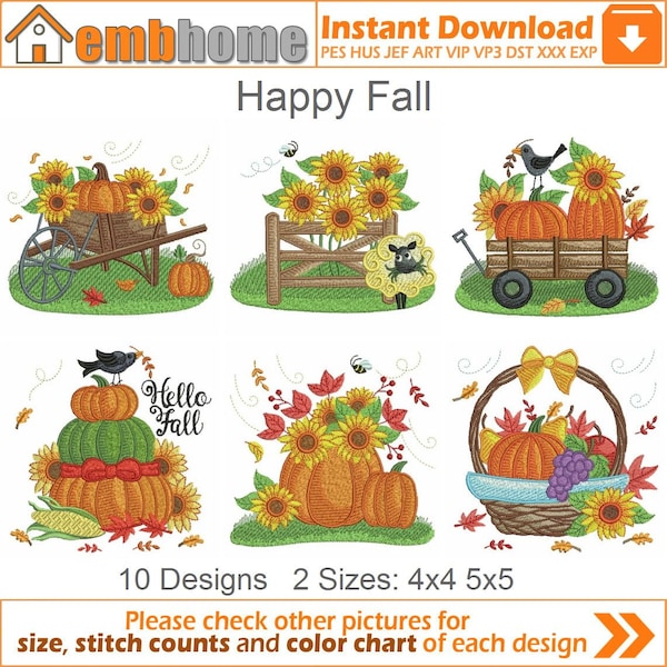 Machine Embroidery Fall Designs - Etsy